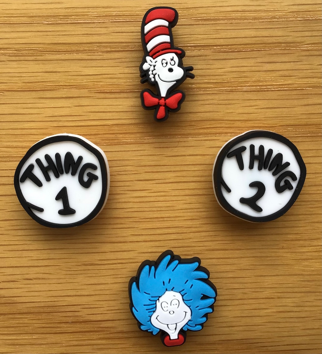 Seuss Inspired Cat in the Hat Thing 1 Croc Charms Thing 2 Charms ...