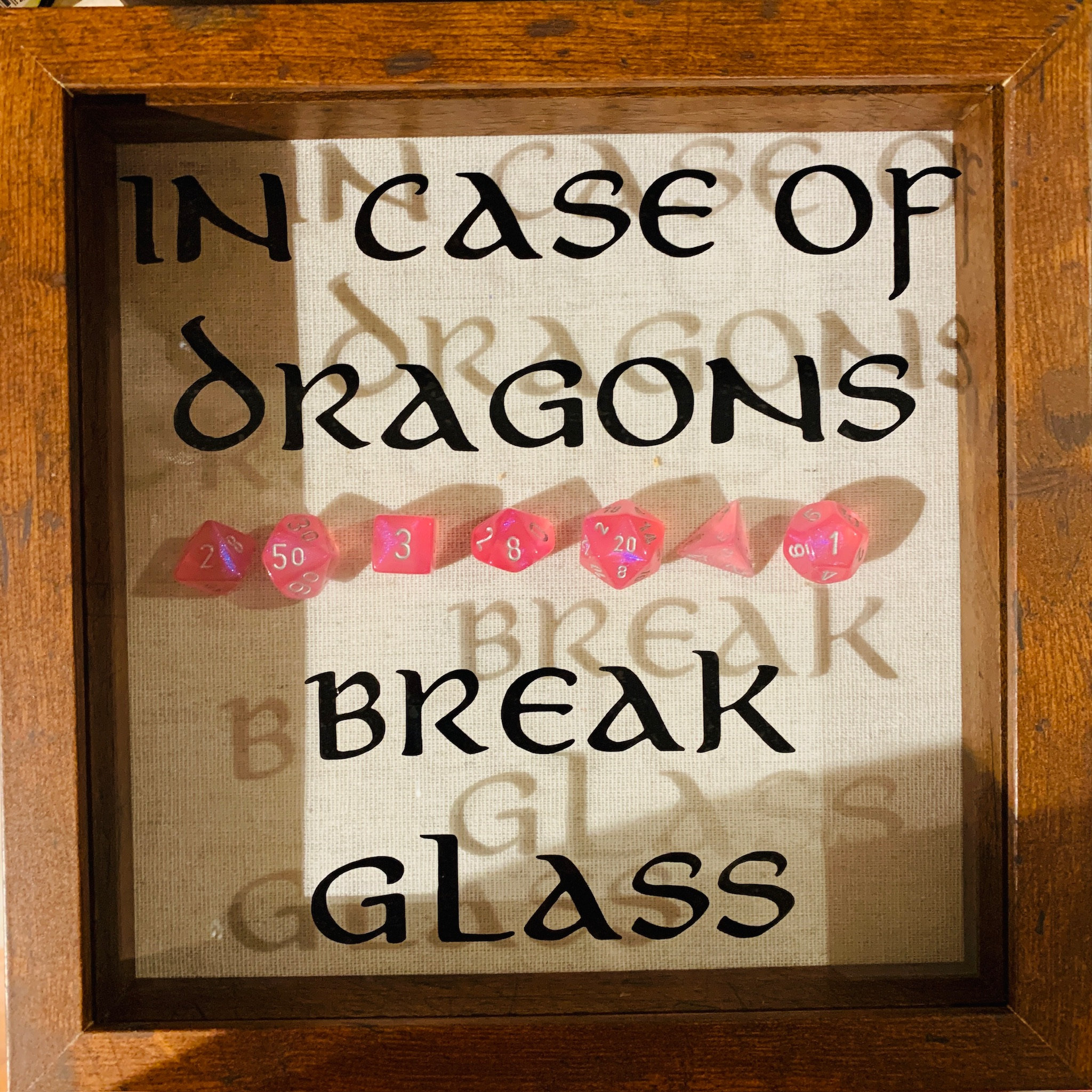 In Case of Dragons Break Glass Shadow Box With Dice, Gift for Nerds ...