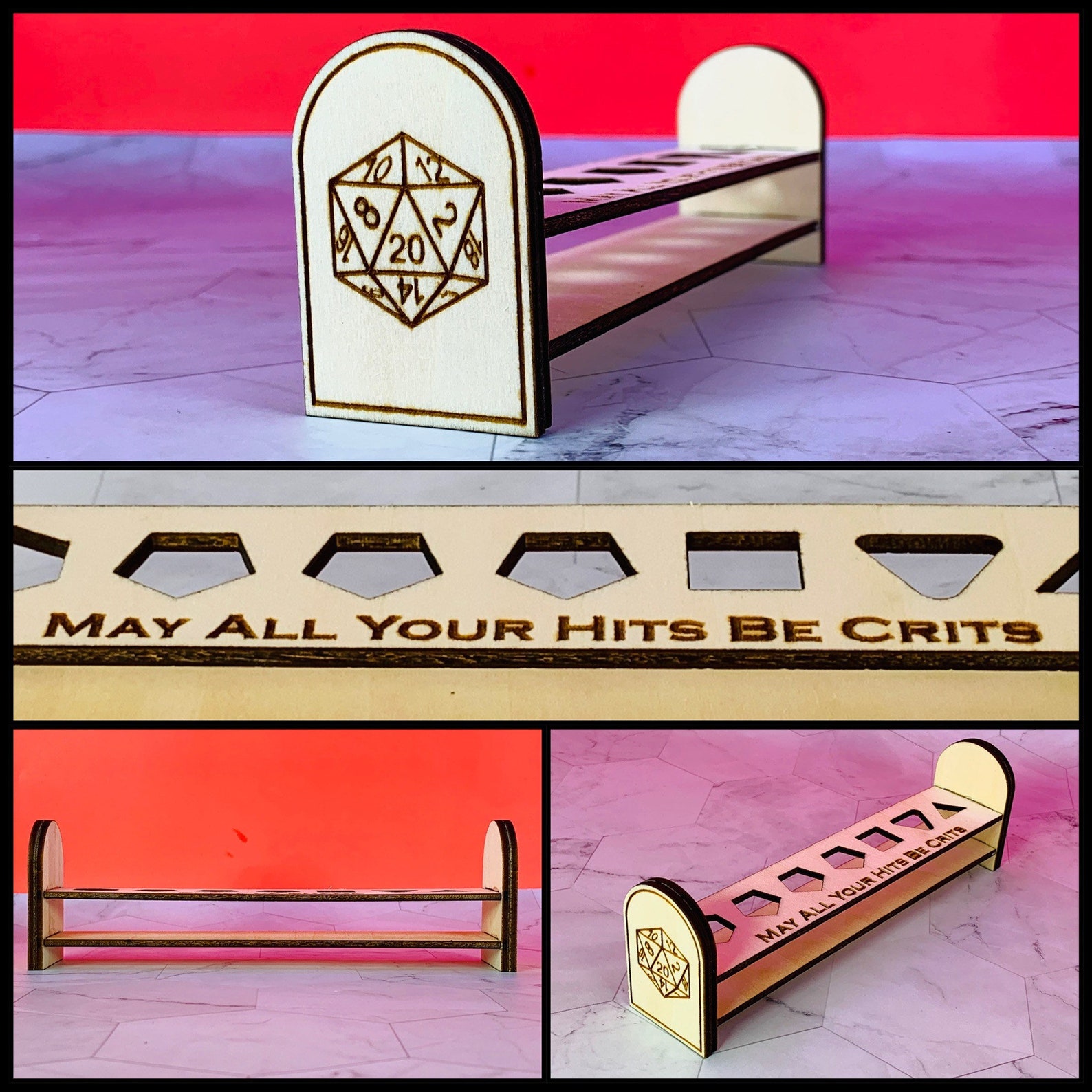 May All Your Hits Be Crits Dice Stand, Dnd, Pathfinder, Dice Holder ...