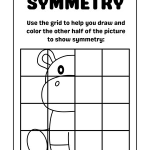 50 Symmetry Drawing Art Worksheet / Reflections Art - Etsy