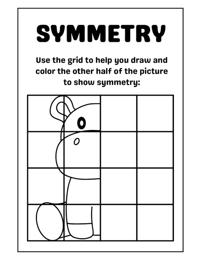 50 Symmetry Drawing Art Worksheet / Reflections Art - Etsy
