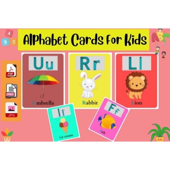 Alphabet Cards for Kids | Etsy