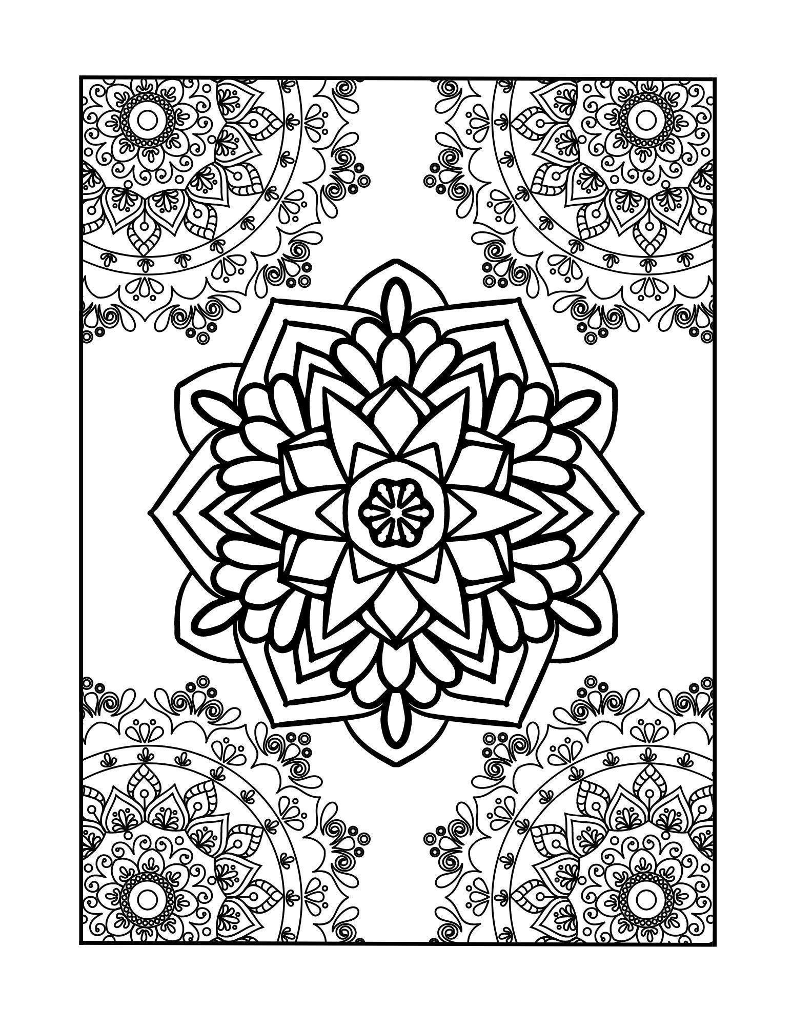 Mandala Coloring Pages to Practice Meditation for Teenagers. - Etsy