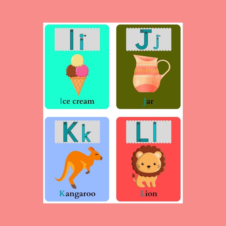 Alphabet Cards for Kids - Etsy