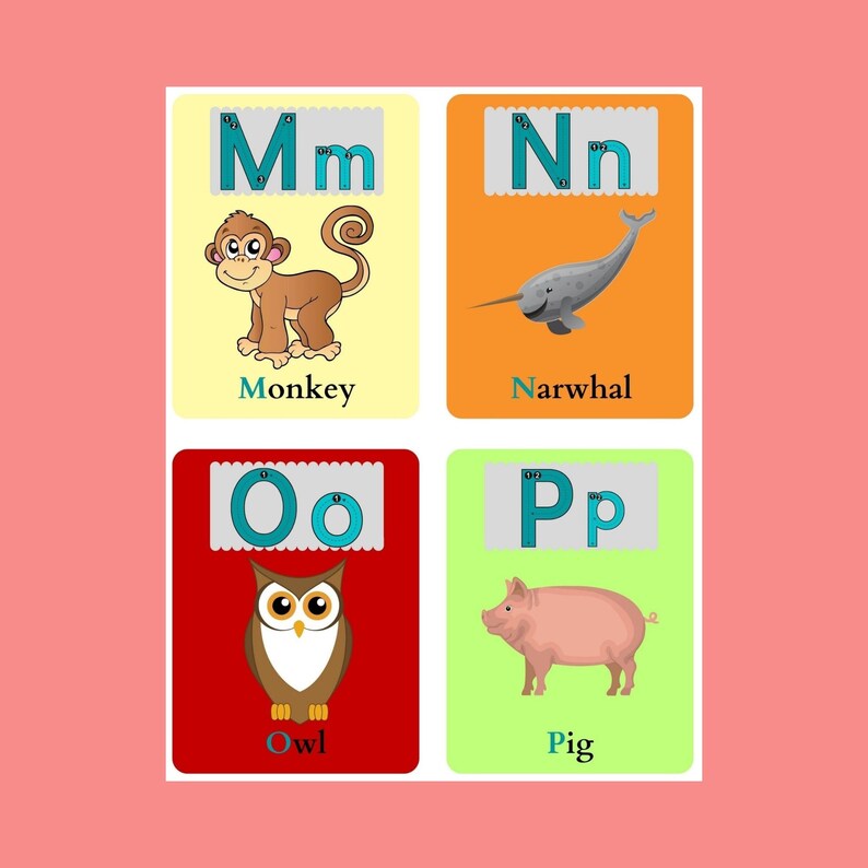 Alphabet Cards for Kids - Etsy