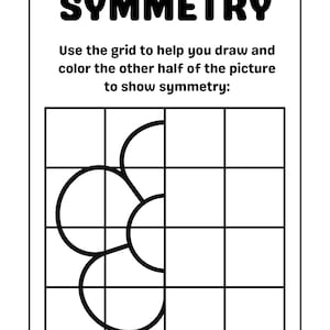 50 Symmetry Drawing Art Worksheet / Reflections Art - Etsy