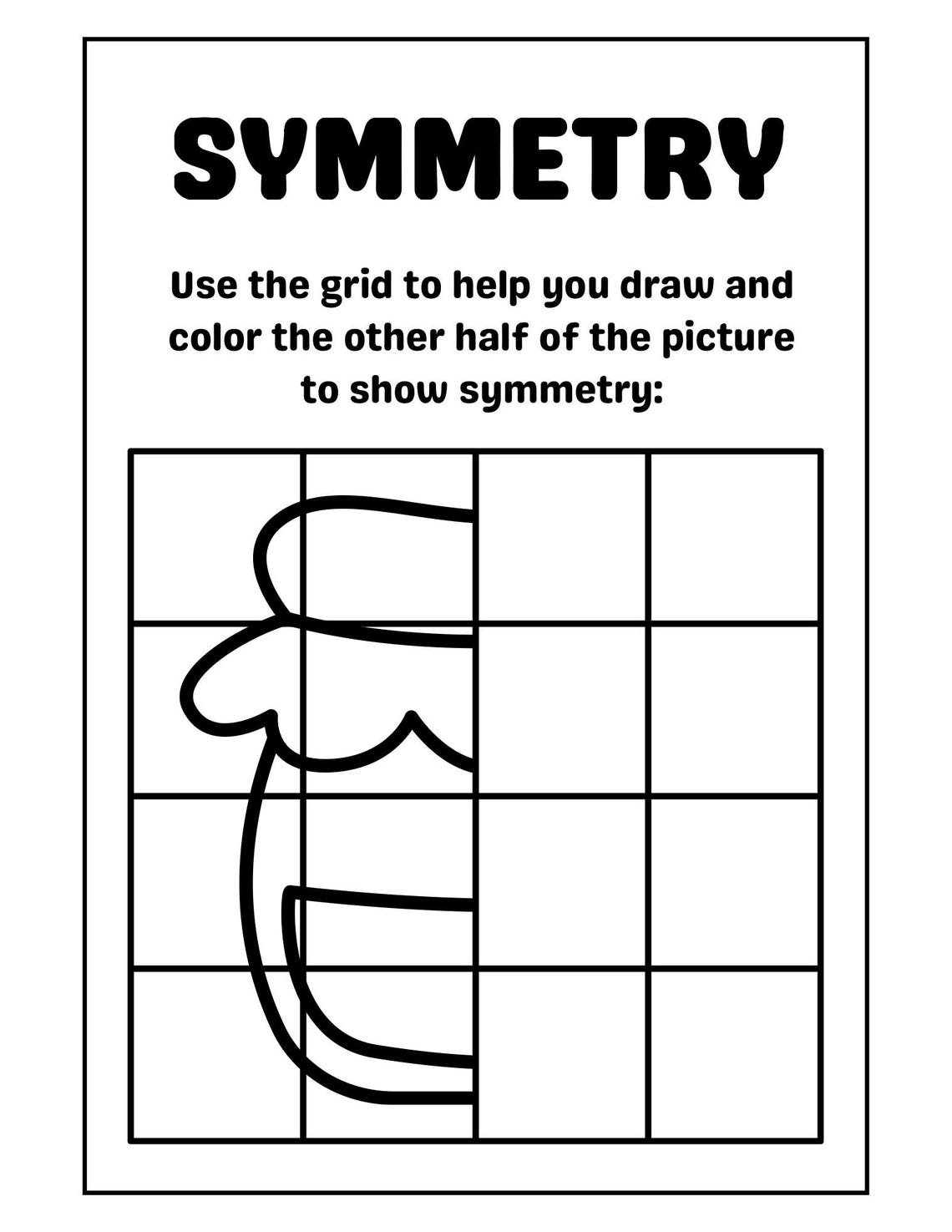 50 Symmetry Drawing Art Worksheet / Reflections Art - Etsy