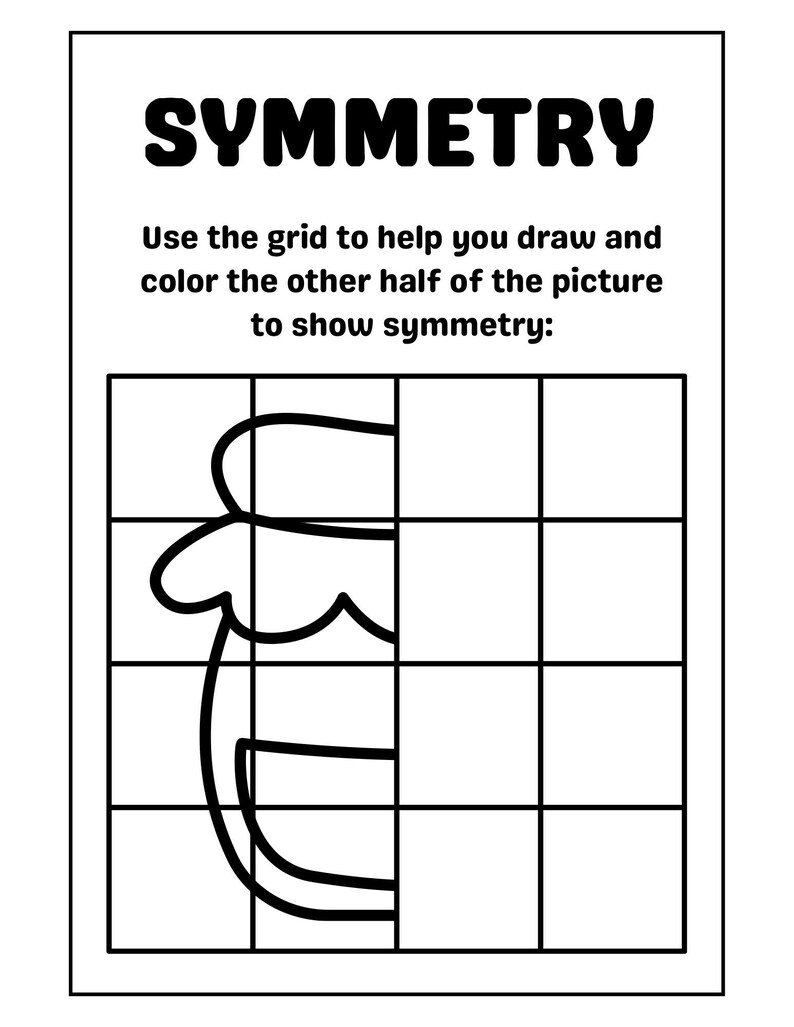 50 Symmetry Drawing Art Worksheet / Reflections Art - Etsy
