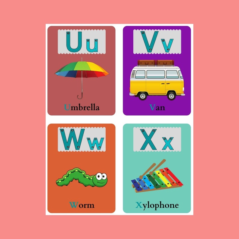 Alphabet Cards for Kids - Etsy