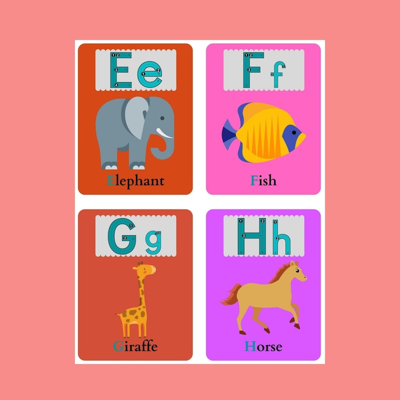 Alphabet Cards for Kids - Etsy