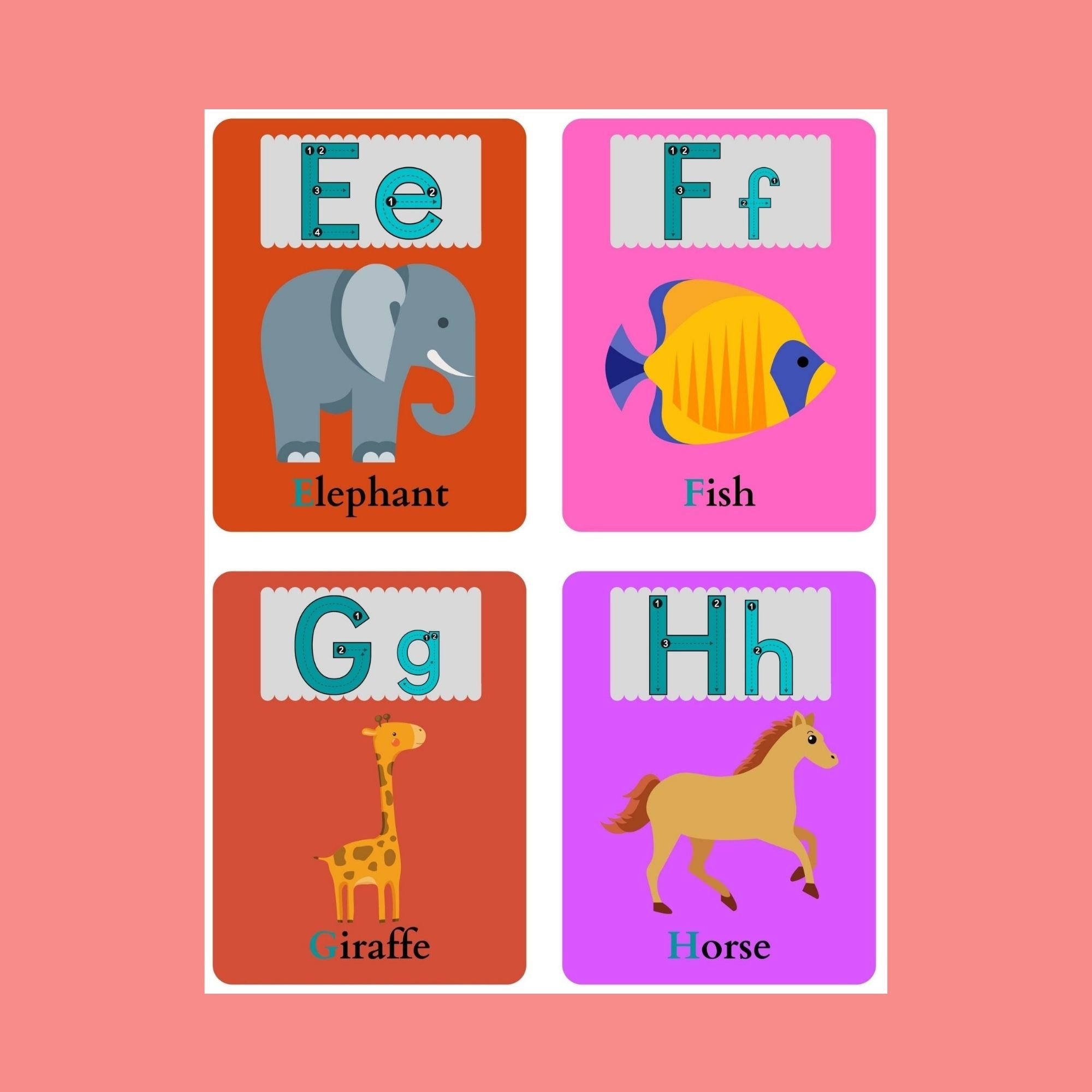Alphabet Cards for Kids - Etsy