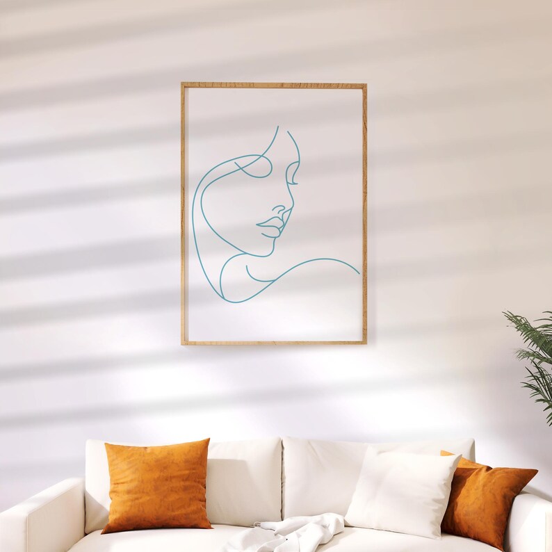 Minimalist Face Portrait - Single Line, Simple Wall Art - Etsy