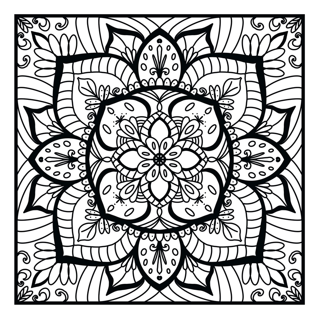 Mandala in Square - Etsy