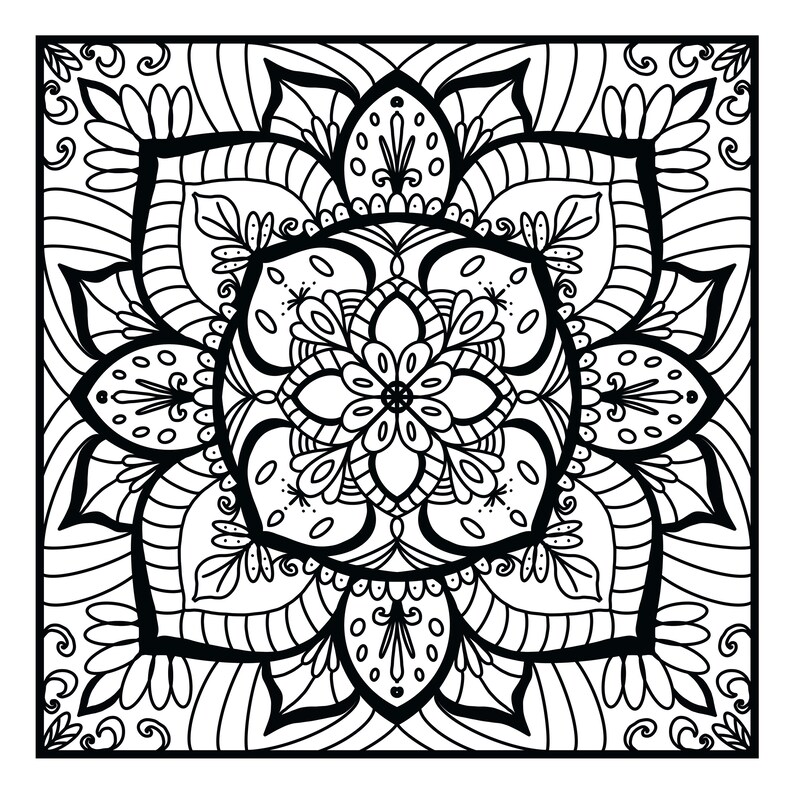 Mandala in Square - Etsy