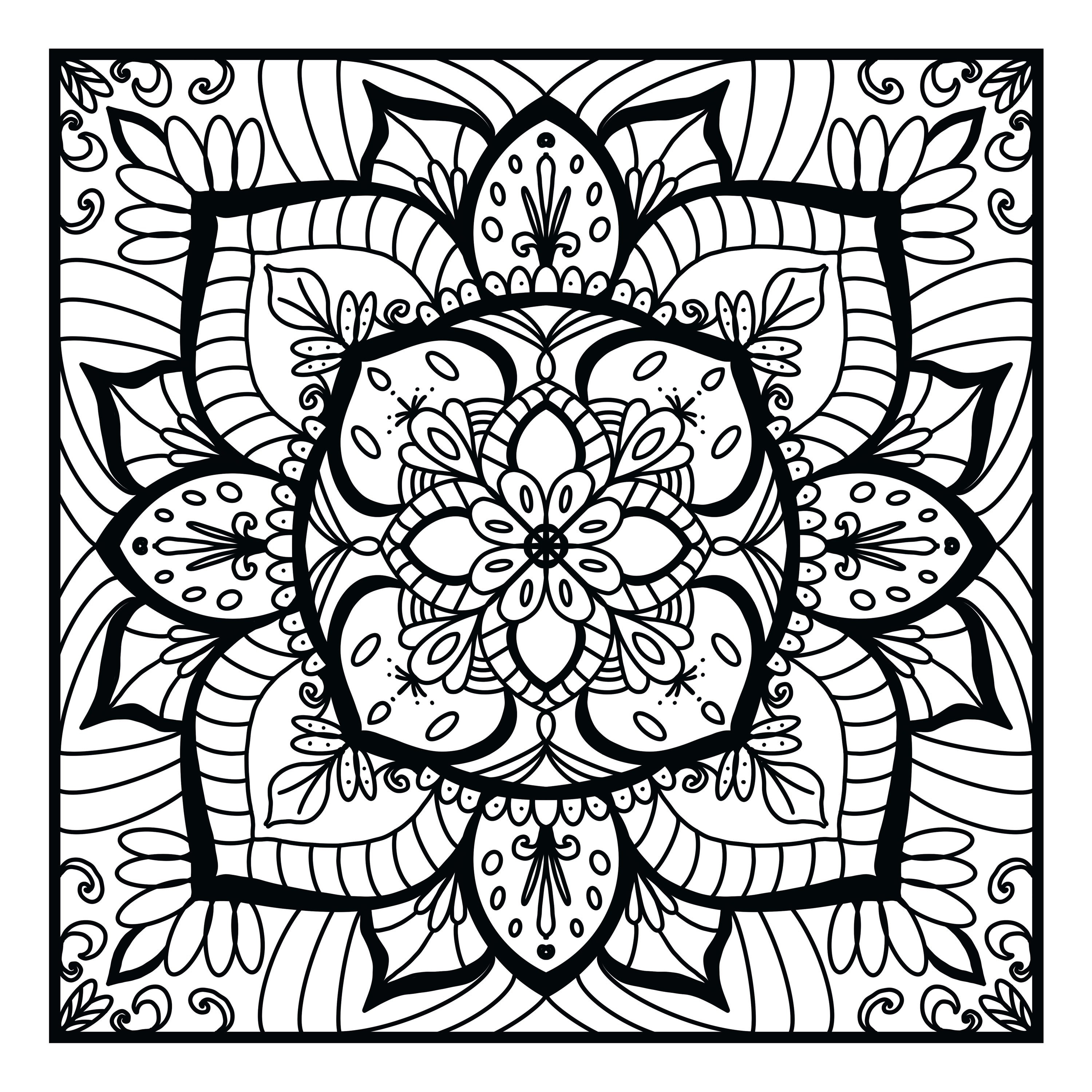 Mandala in Square - Etsy