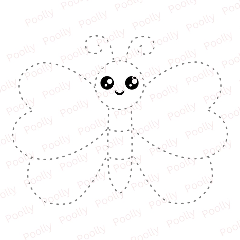 Tracing Drawing Butterfly for Kids - Etsy