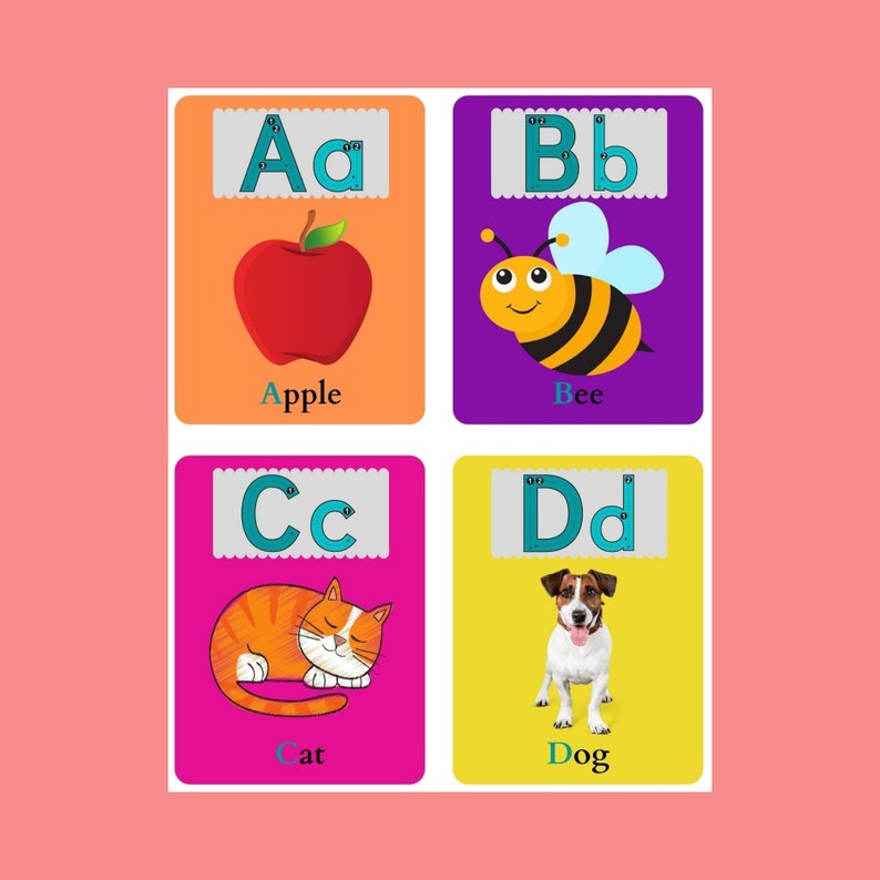 Alphabet Cards for Kids - Etsy