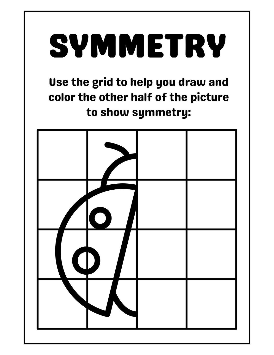 50 Symmetry Drawing Art Worksheet / Reflections Art - Etsy