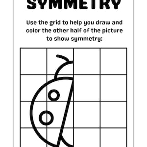 50 Symmetry Drawing Art Worksheet / Reflections Art - Etsy