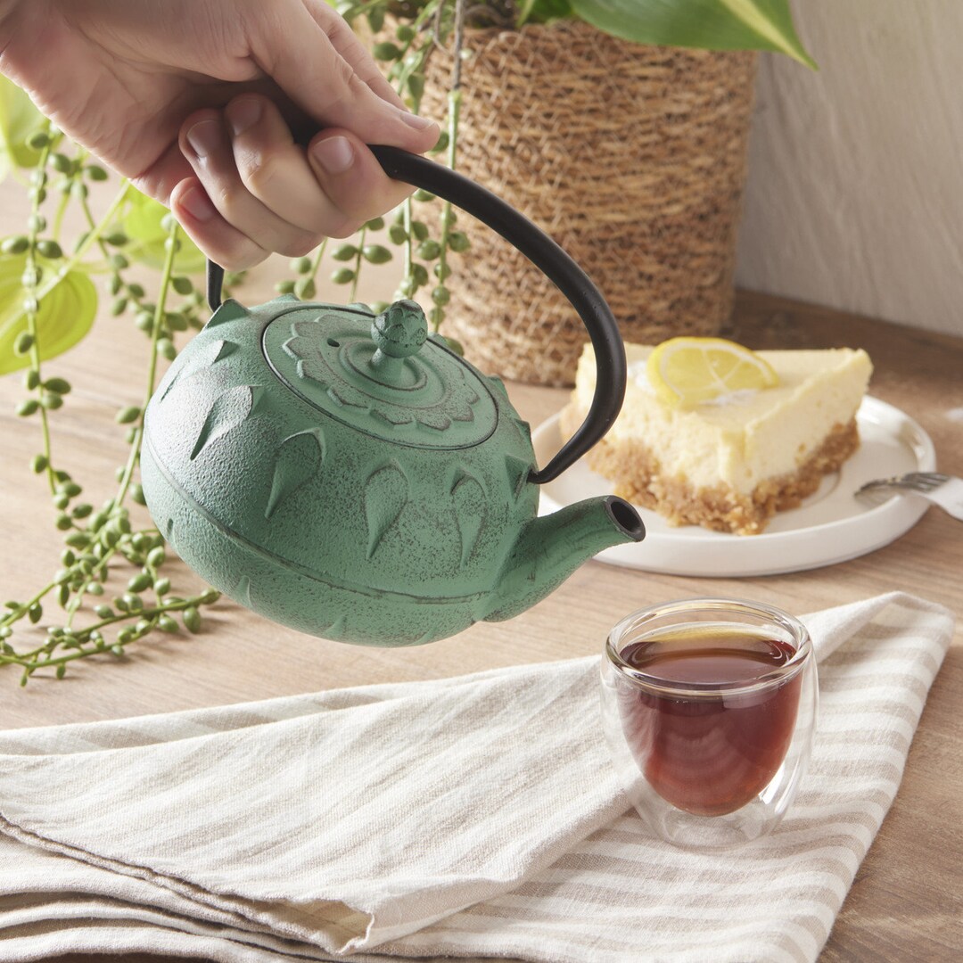 Cast Iron Teapot-teapot 600 Ml Green, Small Volume Handmade, Herbal Tea ...