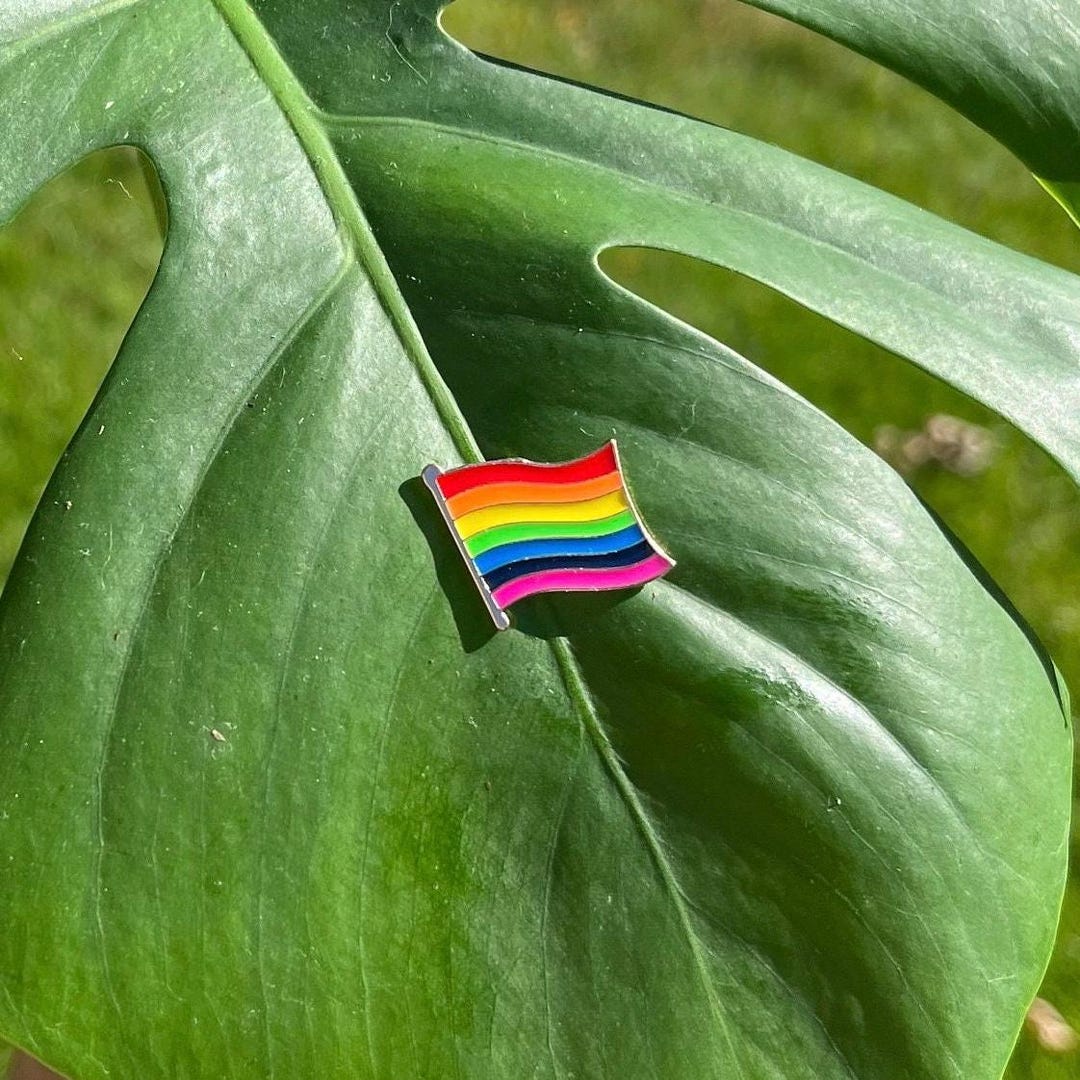 Pride Flag Plant Pal Magnet | Safe Decor for Foliage Lovers | Rests on ...