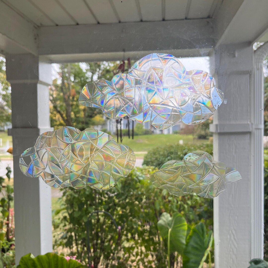 Cloud Shaped Rainbow Window Clings. Prism and Light Bending. Unique ...