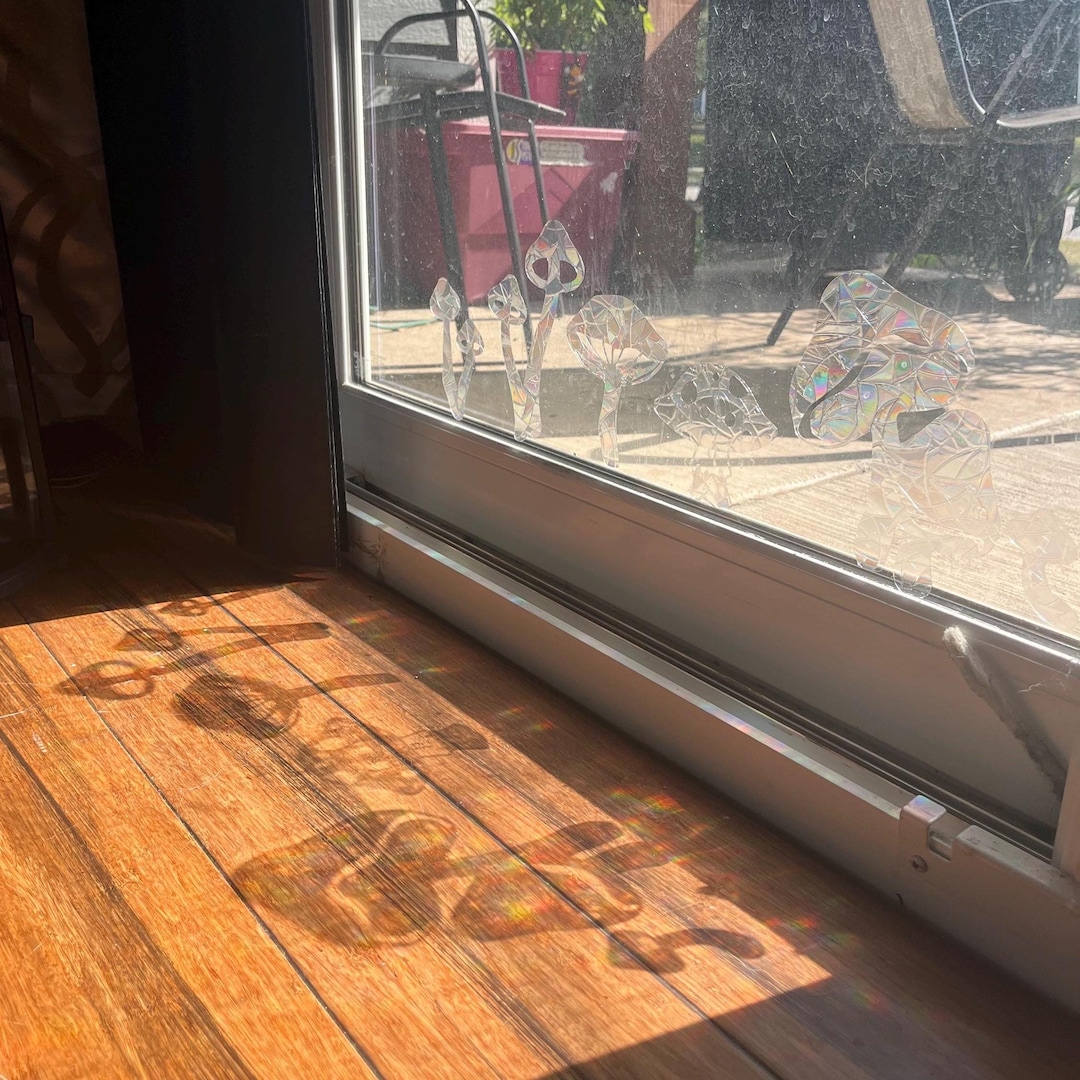 Mushroom Rainbow Window Clings. Pack of Seven (7). Prism and Light ...