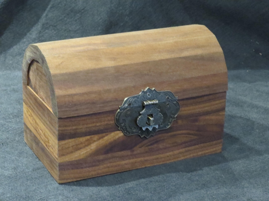 Treasure Chest, Tiny Walnut Treasure Chest, Box, Treasure Chest With ...