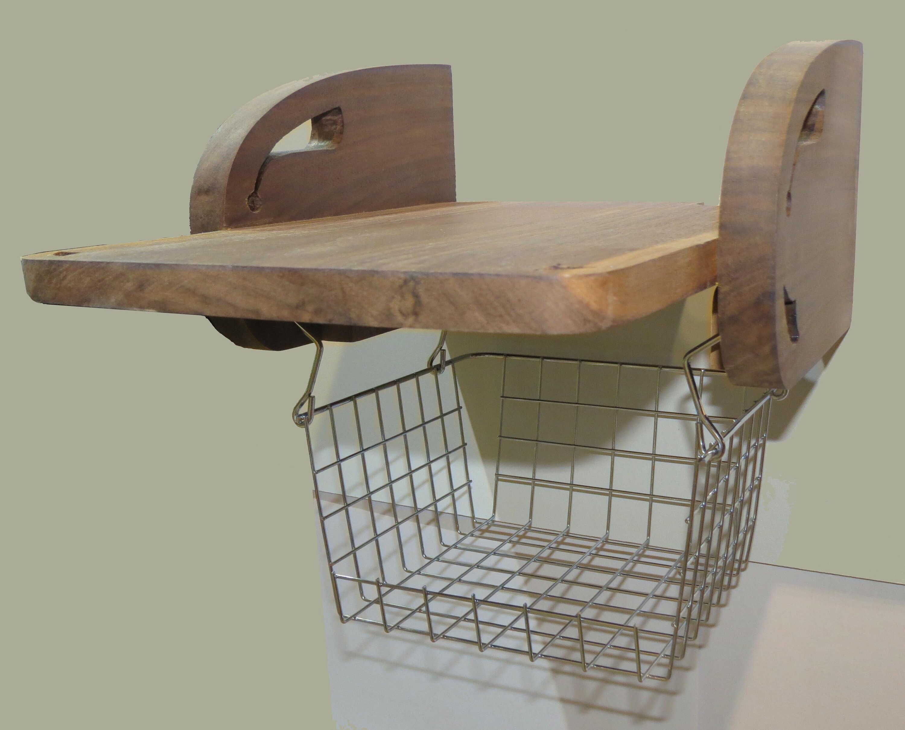 Coffee Station, Wall Mount Coffee Shelf With Hanging Wire Basket ...