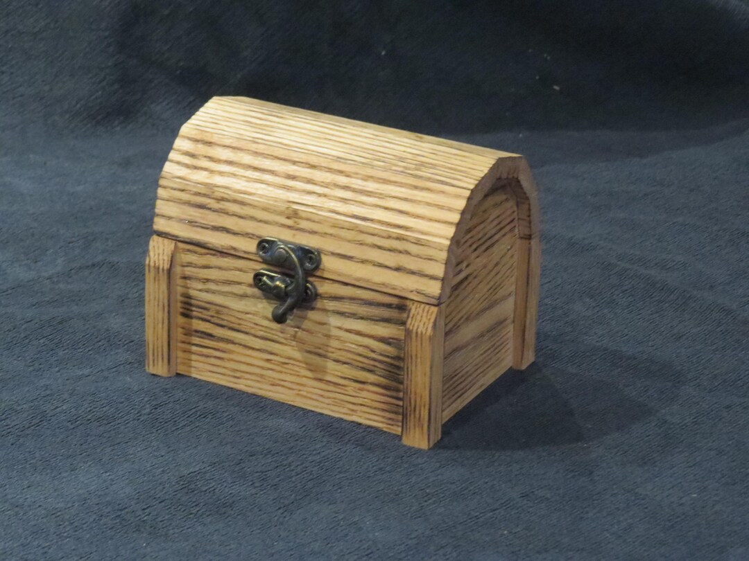 Treasure Chest, Teeny Tiny Red Oak Treasure Chest, Box, Treasure Chest ...