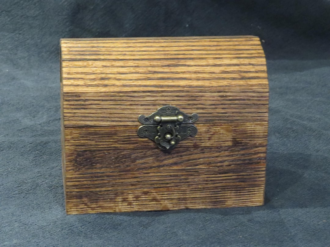 Treasure Chest, Tiny Red Oak Treasure Chest, Box, Treasure Chest With ...