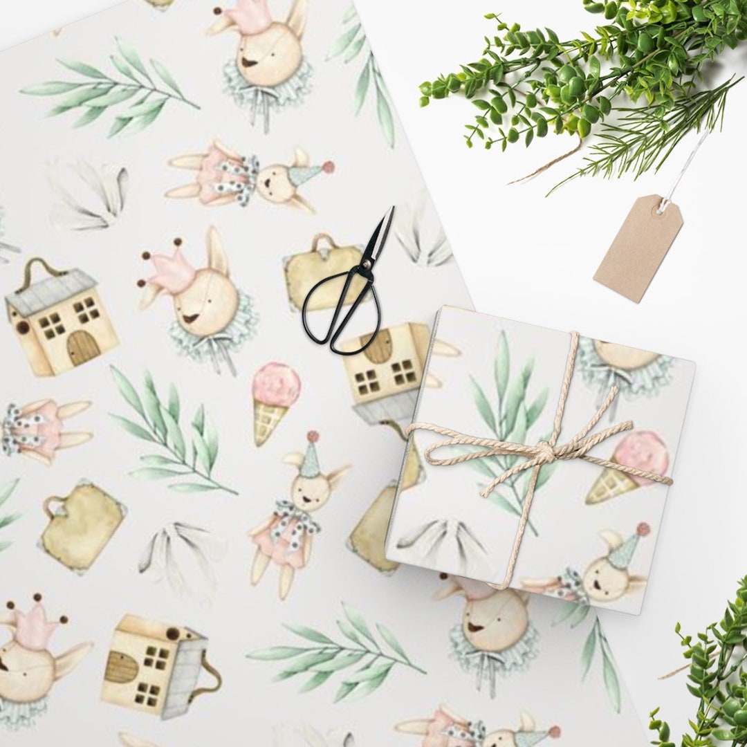 Baby's First Gift Wrapping Paper, Gift Wrap for Kids, Baby Shower ...