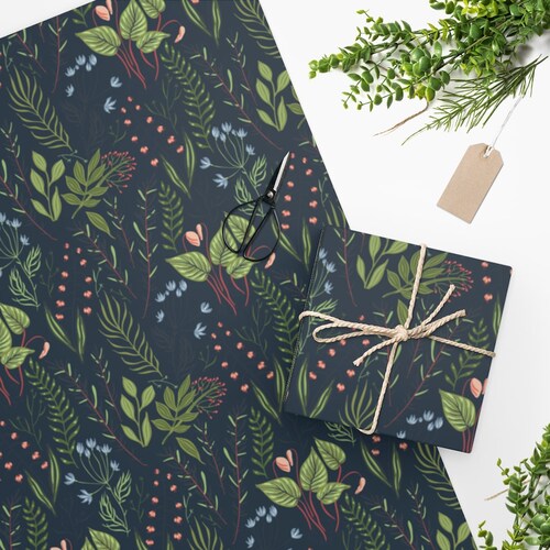Floral Wrapping Paper Floral Gift Wrap Botanical Wrapping - Etsy