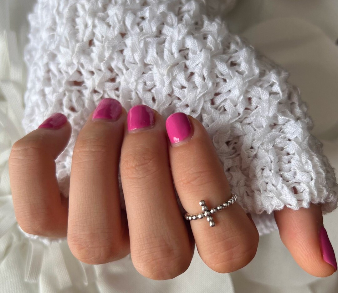 Cross Ring, Sterling Silver Cross, Midi Ring, Toe Ring, Sterling Cross ...