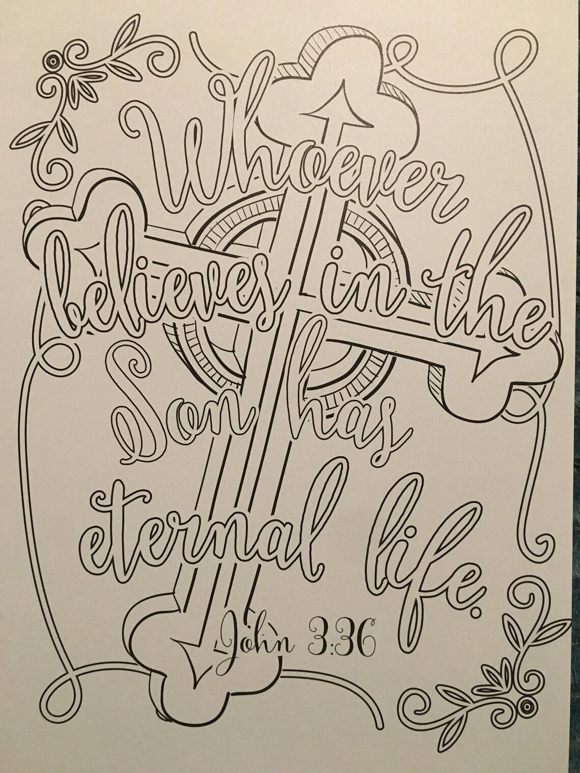 Christian Printable Coloring Pages Instant Download Big Print ...