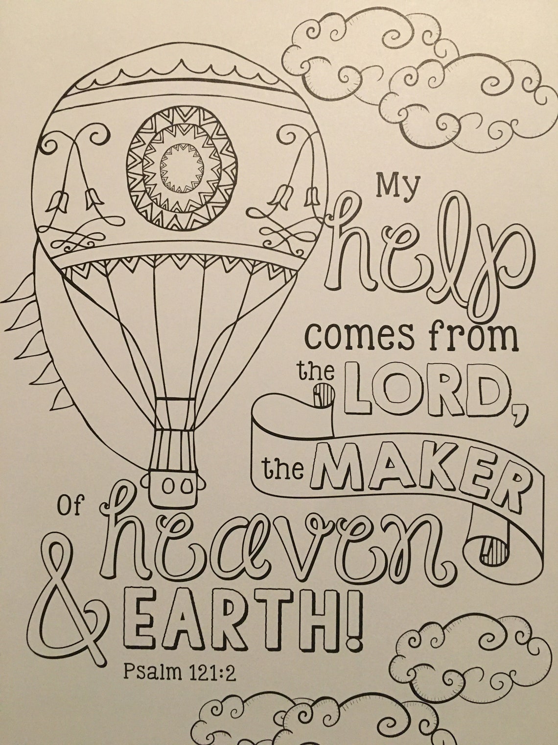 Christian Printable Coloring Pages Instant Download Big Print ...