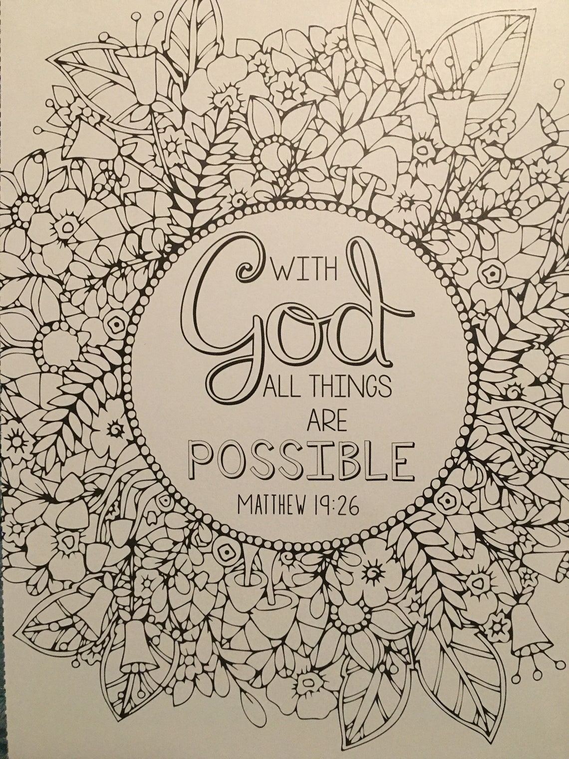 Christian Printable Coloring Pages Instant Download Big Print ...
