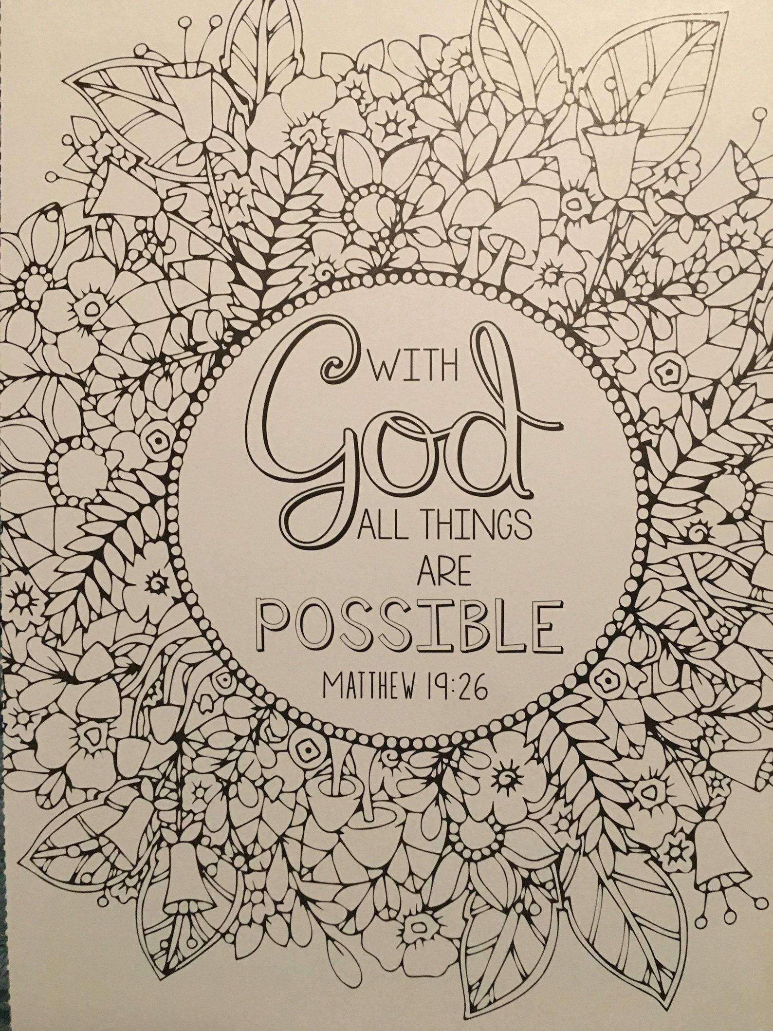 Christian Printable Coloring Pages Instant Download Big Print ...