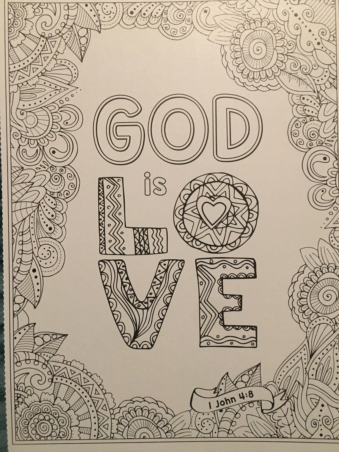 Christian Printable Coloring Pages Instant Download Big Print ...