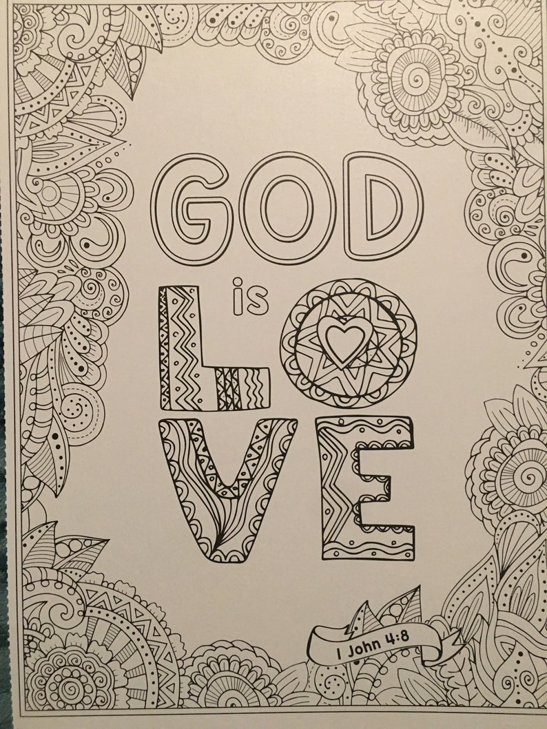 Christian Printable Coloring Pages Instant Download Big Print ...