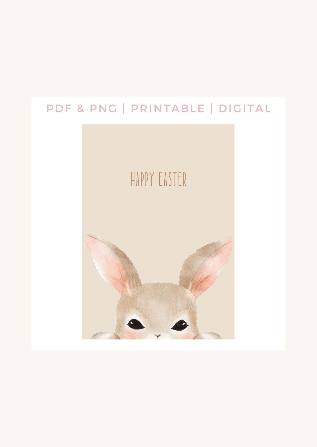 Happy Easter Card Happy Easter Printable Card Instant Download Digital ...