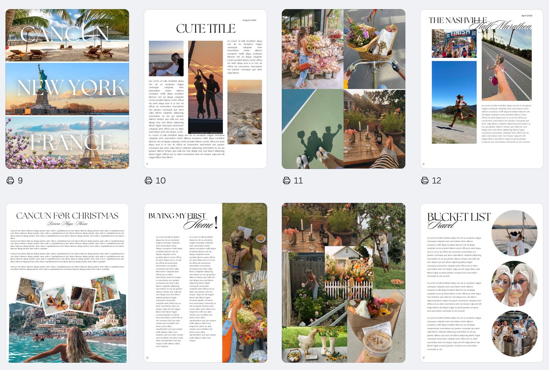 Customizable Magazine Template | Yearly Memory Scrapbook | Editable ...