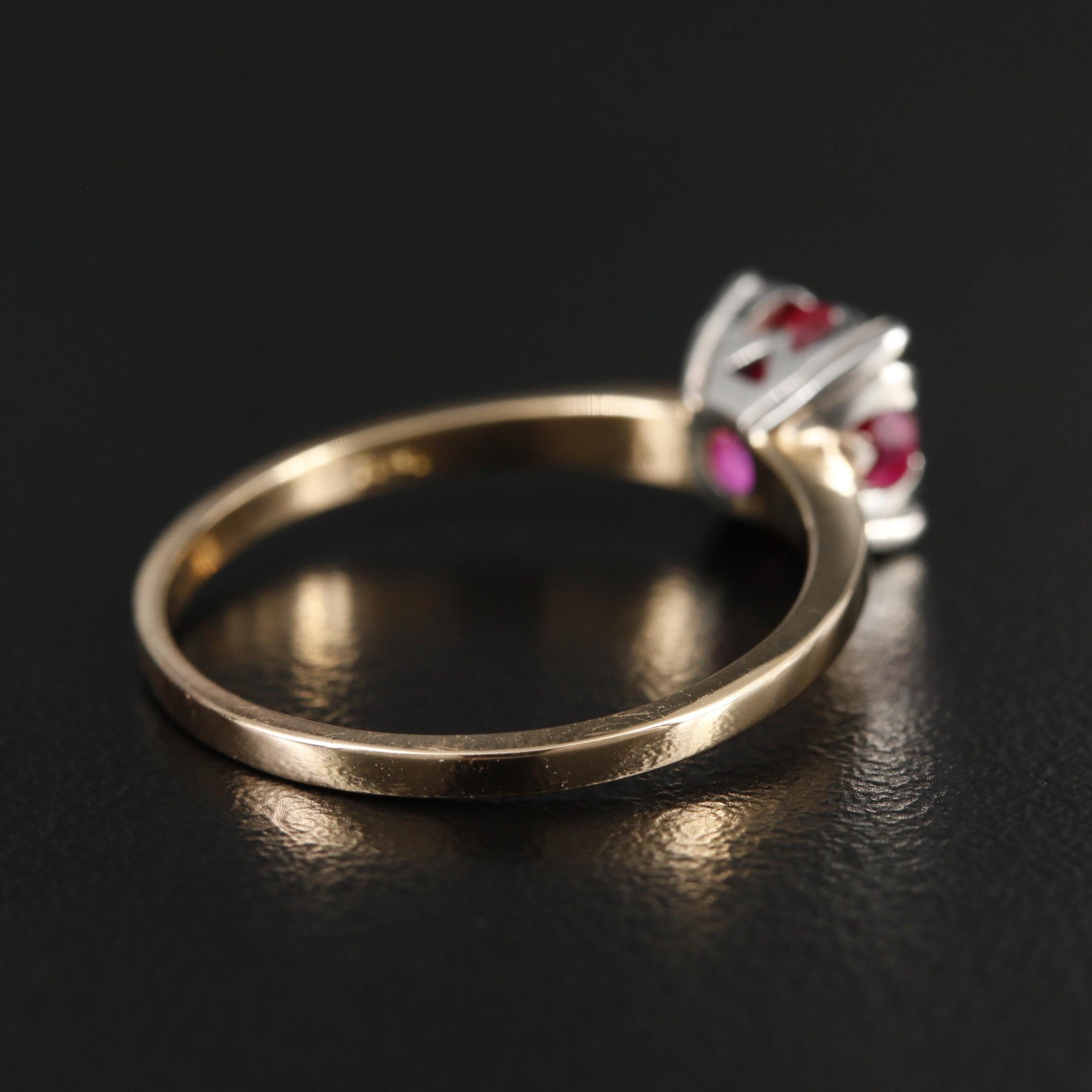 18K Gold Vintage Ruby Engagement Ring Minimalist Ruby Wedding | Etsy