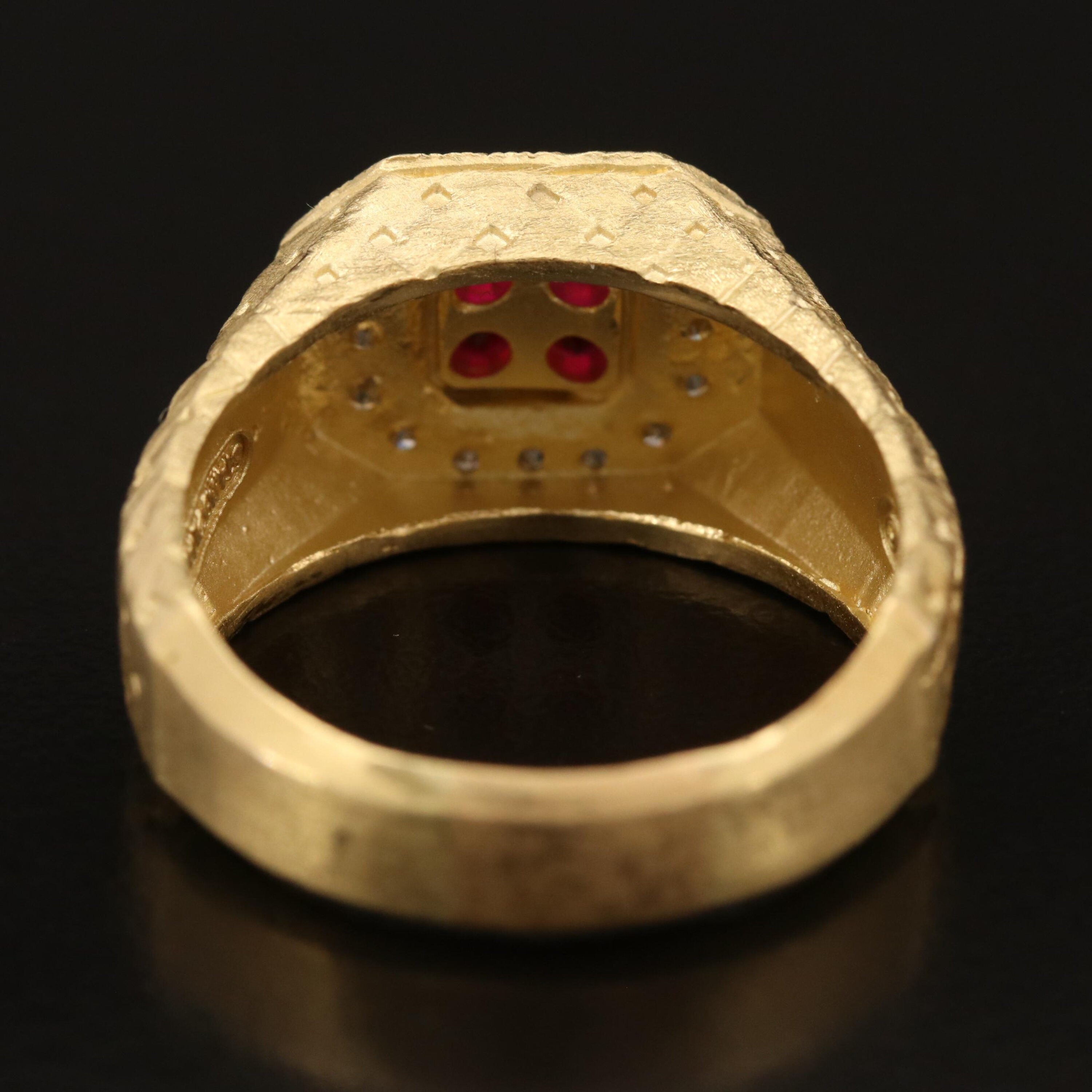 Ruby Wedding Band 14K Solid Gold Mens Engagement Ring Mens - Etsy