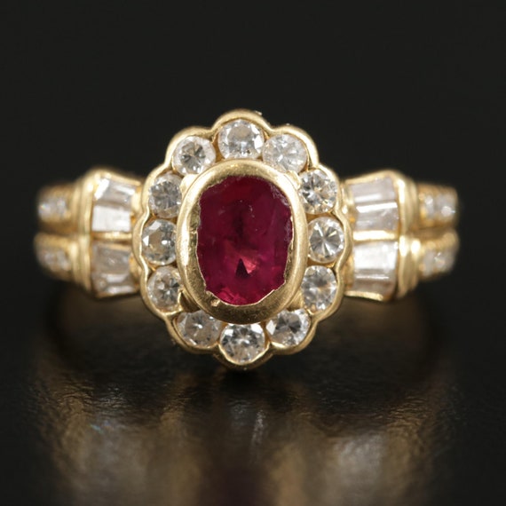European Oval Cut Ruby Engagement Ring Victorian Ruby Wedding | Etsy