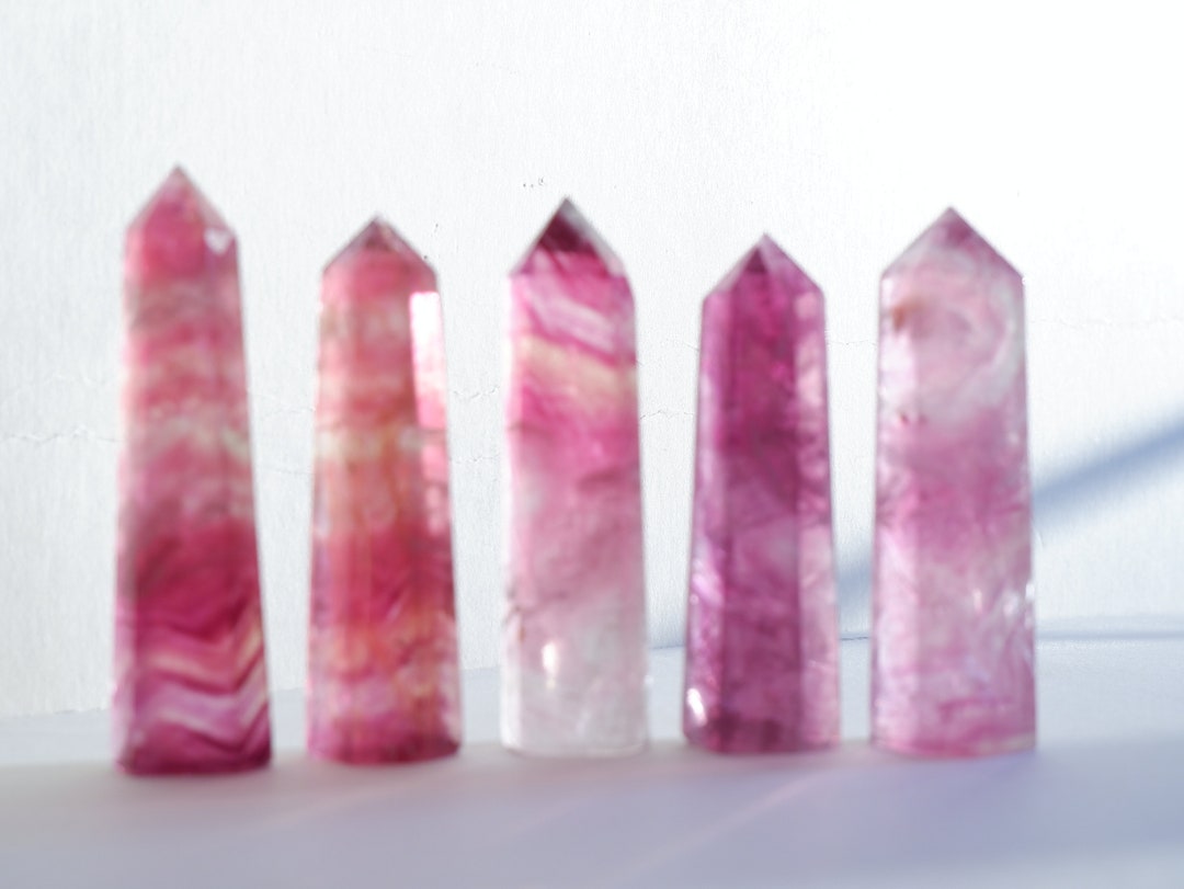 Magenta Pink Fluorite Crystal Towers Stunning Colours and - Etsy