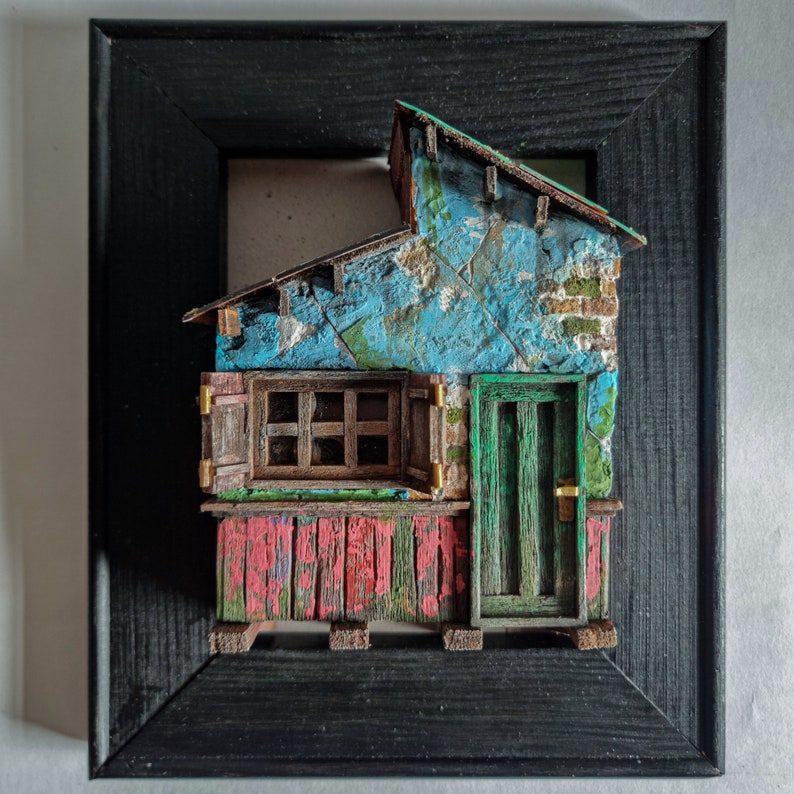 Old Abandoned House Diorama in Frame Vintage Miniature - Etsy