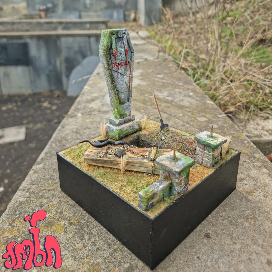 Handcrafted Dracula's Grave Miniature Diorama: Gothic Horror Decor - Etsy