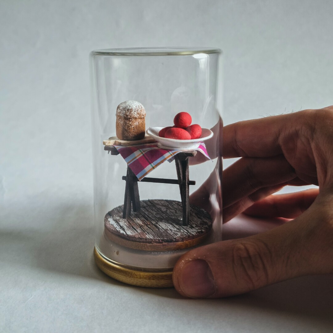 Easter Table Diorama Miniature Forniture Diorama in Glass - Etsy