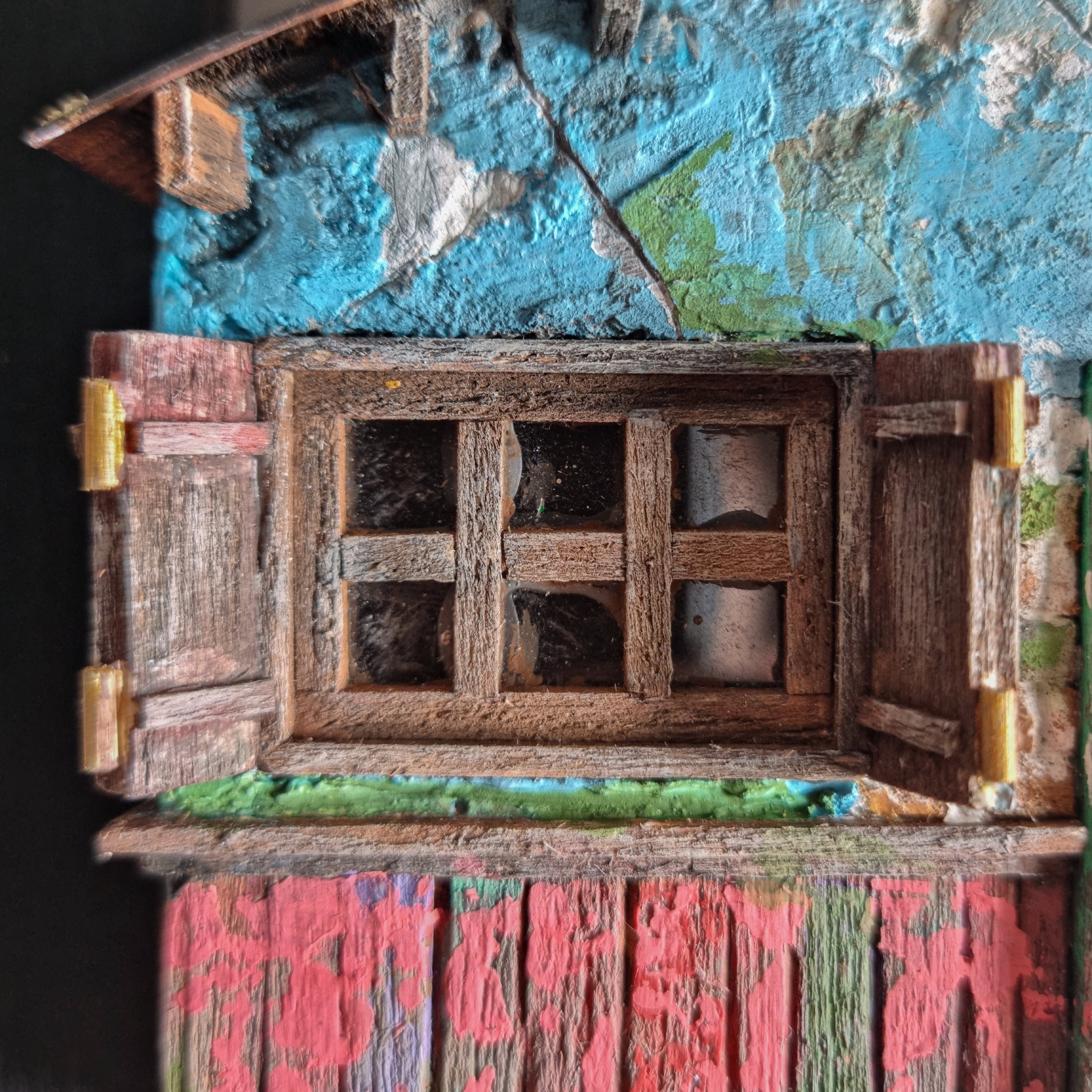 Old Abandoned House Diorama in Frame Vintage Miniature Rustic Wall ...